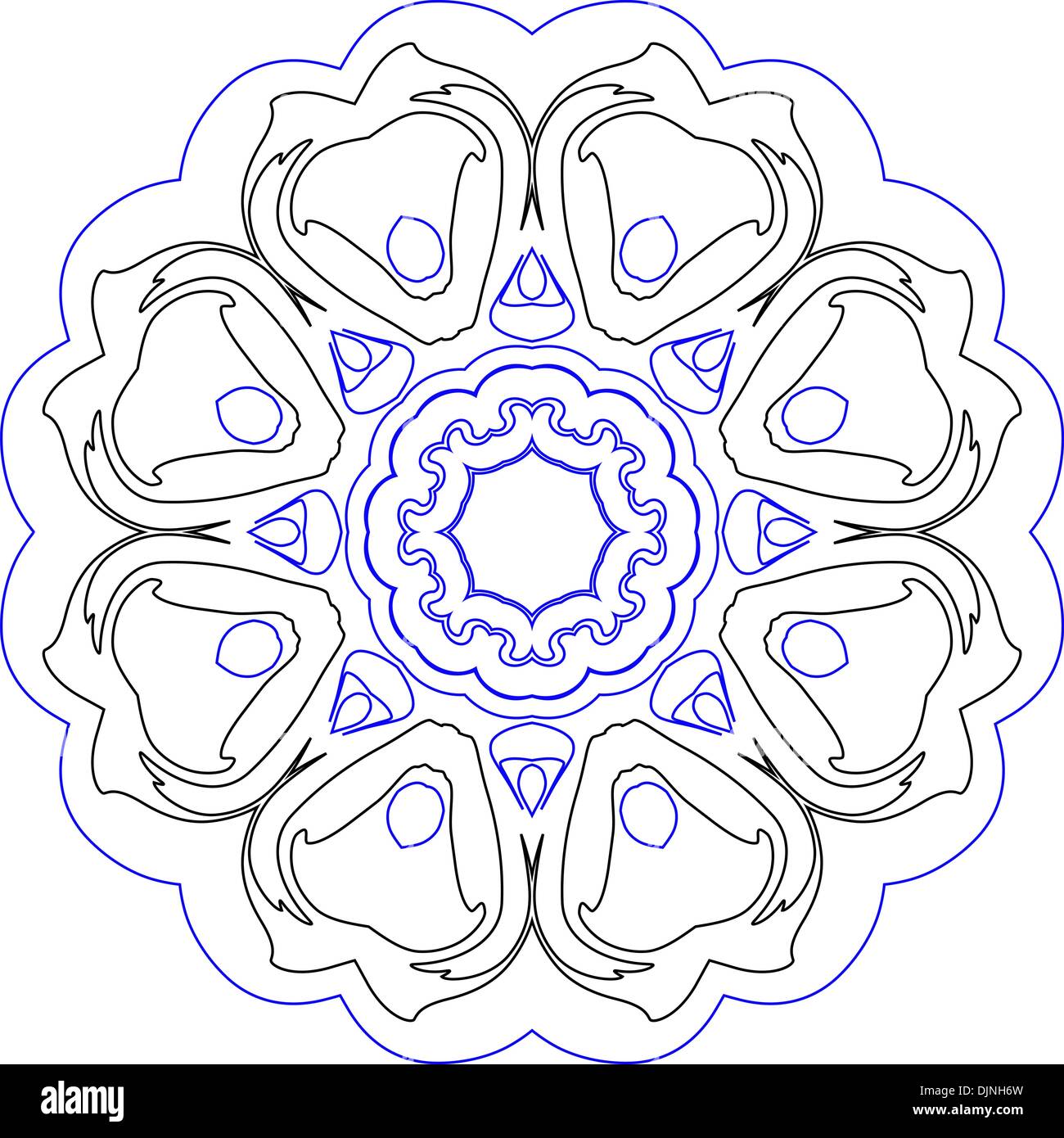 gothic black and blue circular pattern of curves Stock Vector Image ...