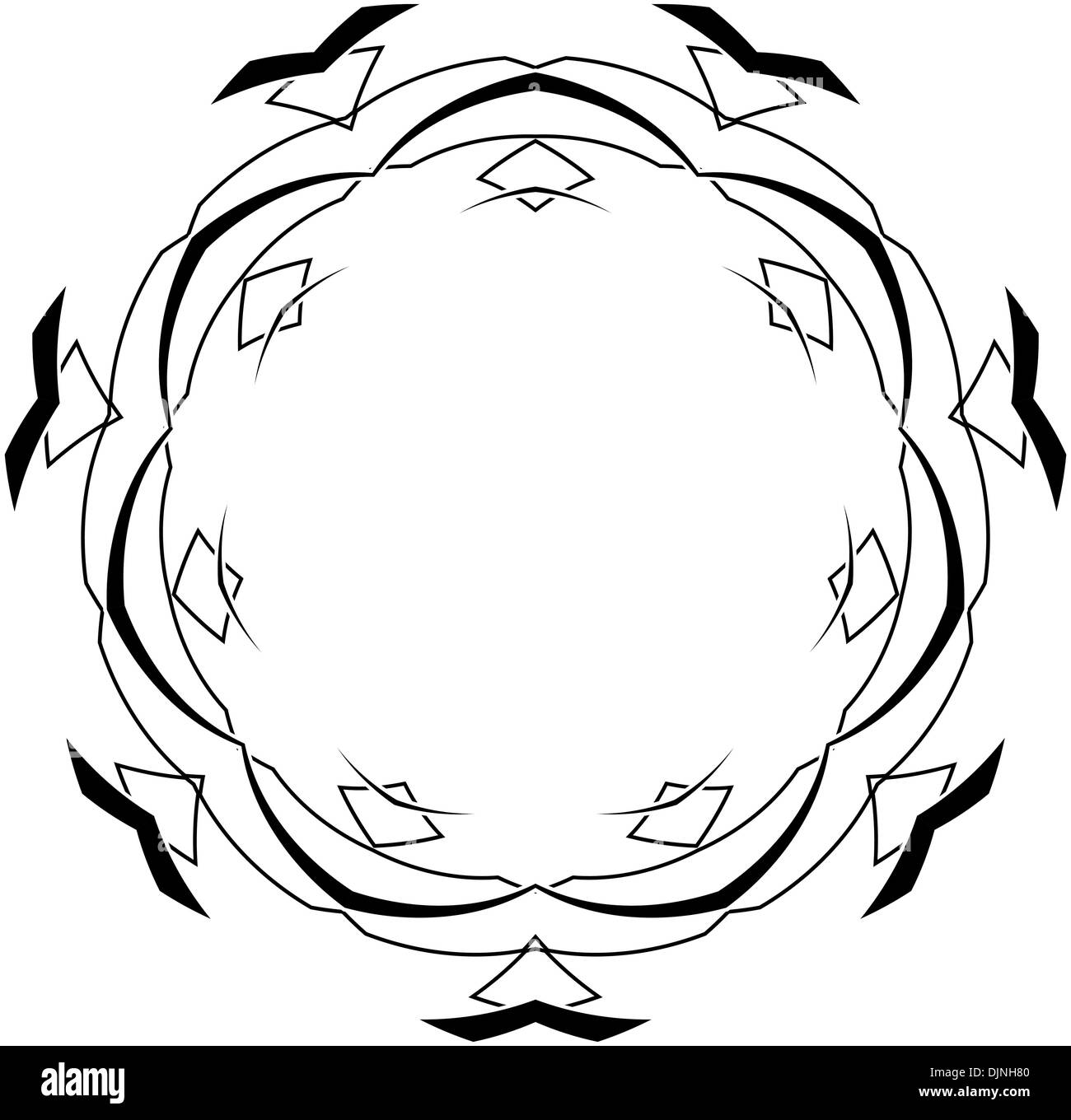 black and white symmetry gothic pattern of curves Stock Vector Image ...