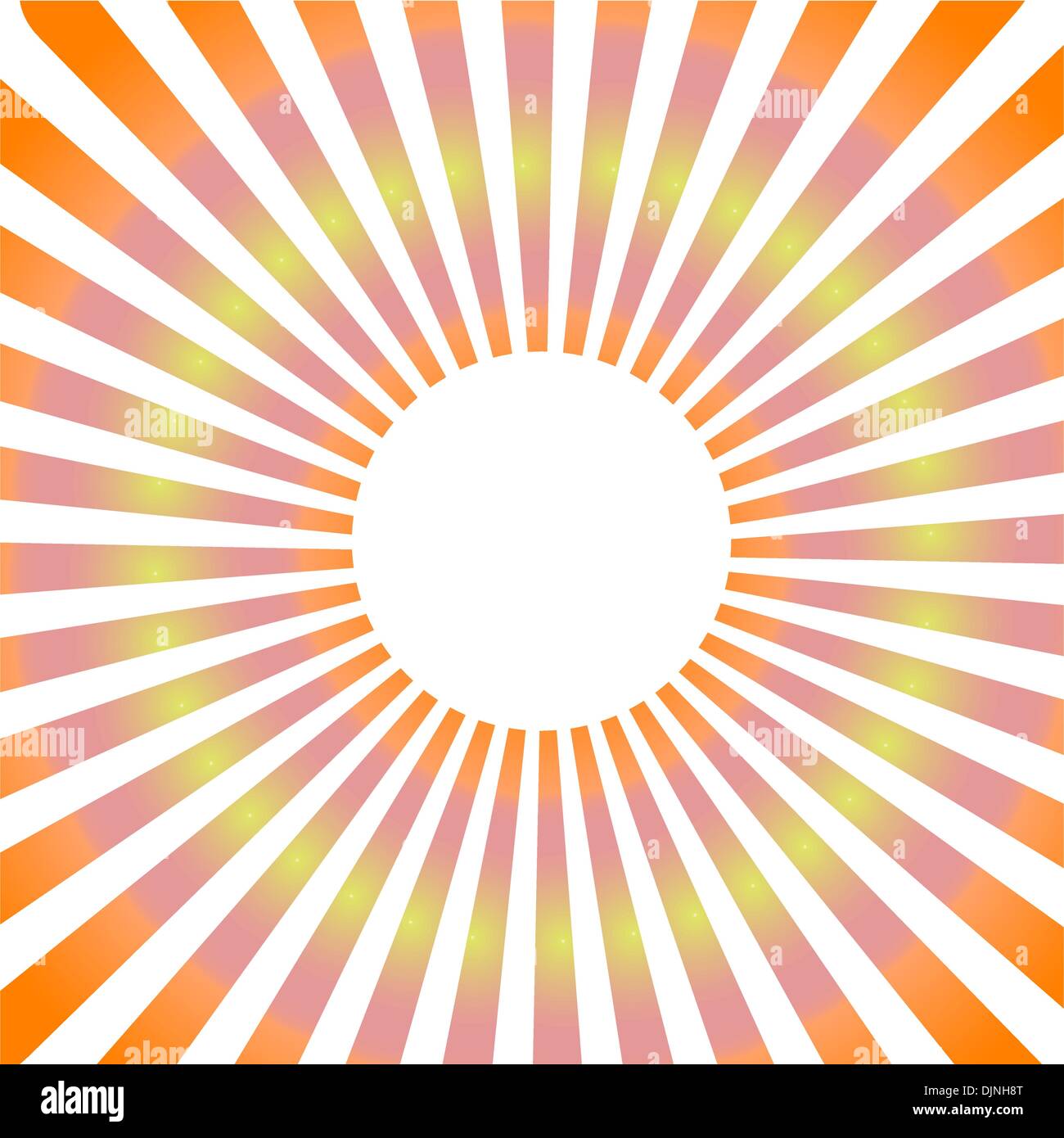 colorful deformated radial rays background with round copyspace in ...