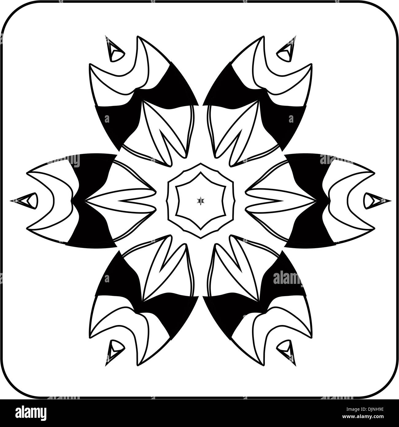 black and white abstract flower pattern Stock Vector Image & Art - Alamy