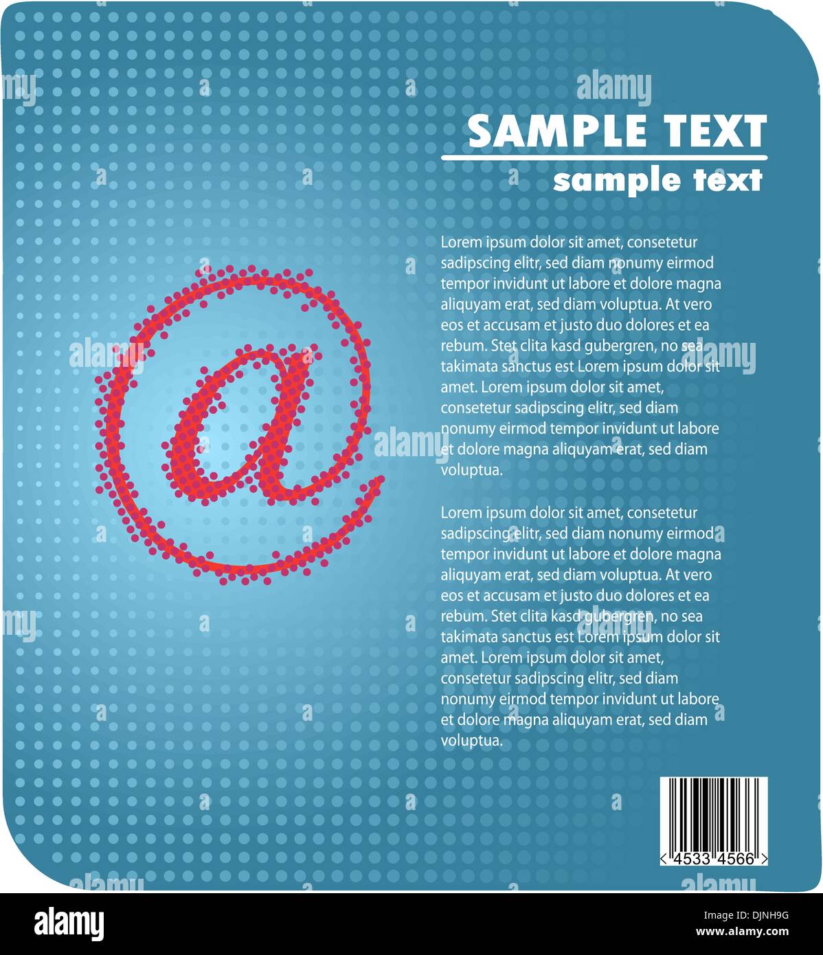 e-Business ad design - red "at" sign against blue gradient halftone ...