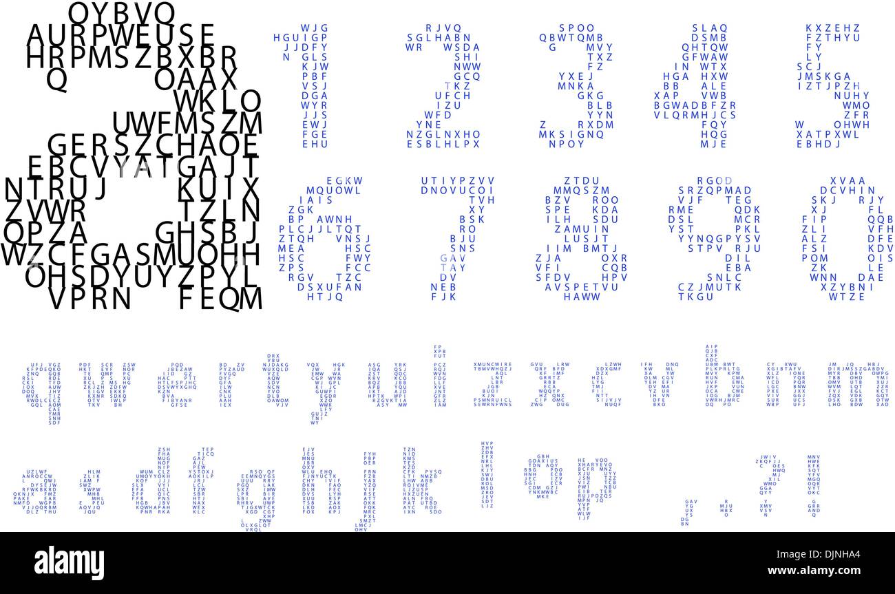 alphabet and numbers made of characters Stock Vector Image & Art - Alamy