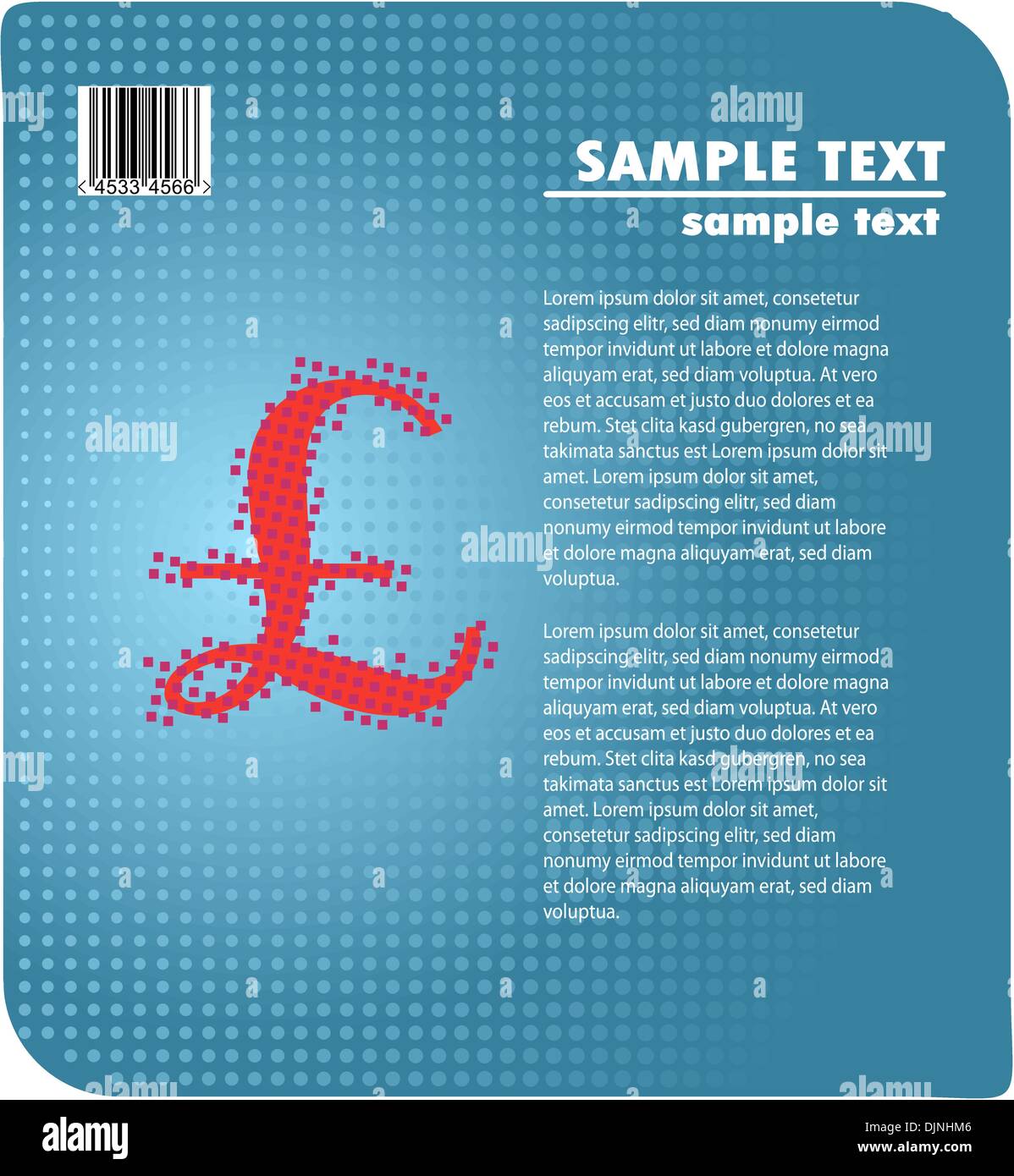 Business ad design - red pound (sterling) sign against blue gradient ...