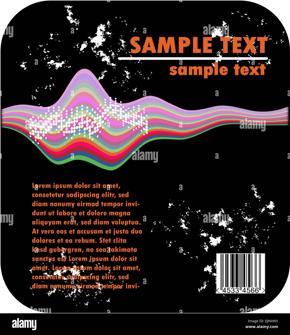 grunge sample text frame with lines at background and barcode Stock ...