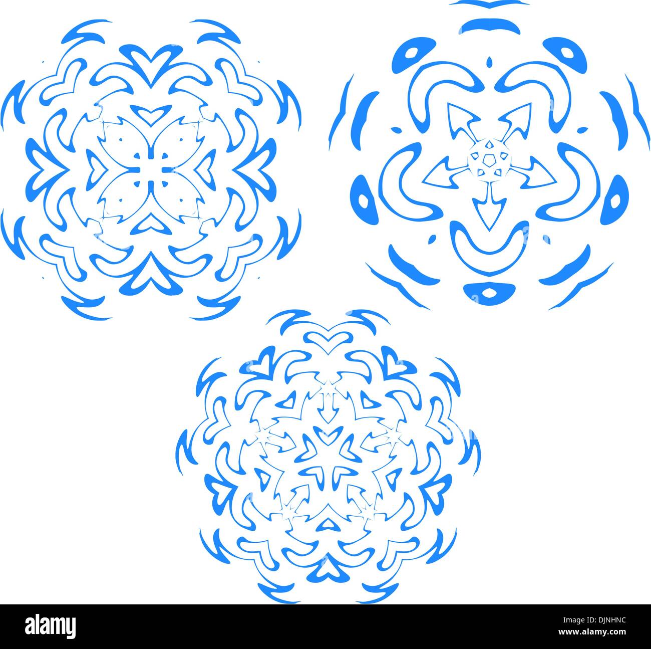 three blue snowflakes Stock Vector Image & Art - Alamy