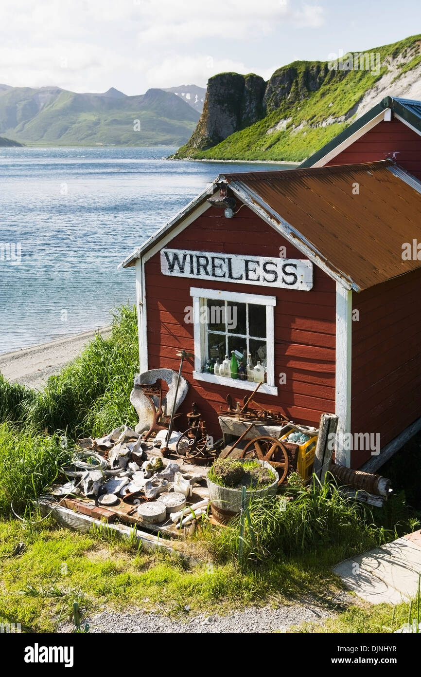 Outbuildings At Fishcamp In False Pass, Southwest Alaska, Summer Stock ...