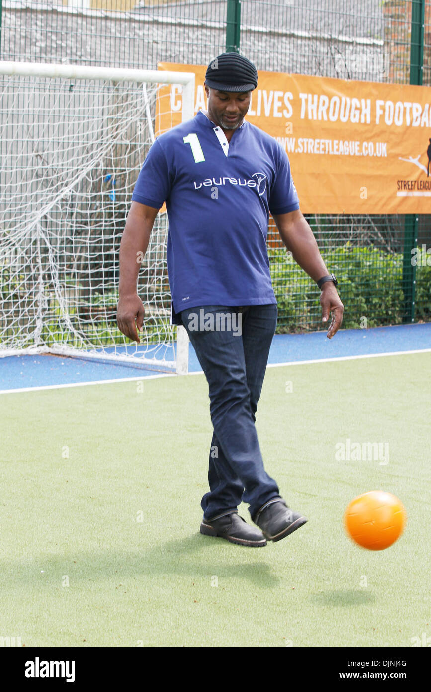 Lennox Lewis Laureus Supporters Lennox Lewis and Alan Hanson pay ...