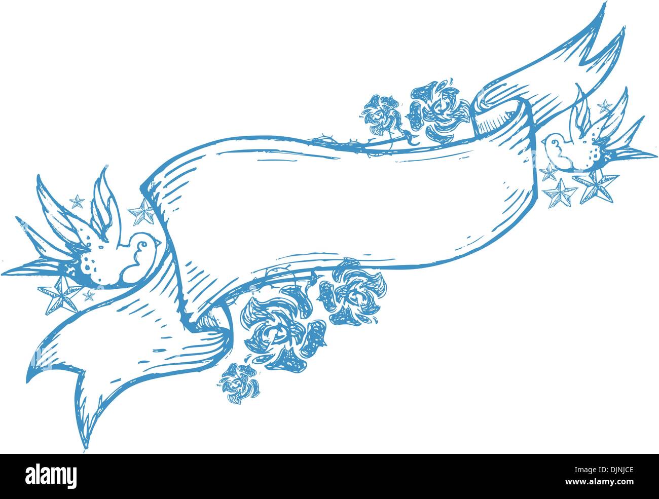 Hand drawn banner with two birds Stock Vector Image & Art - Alamy