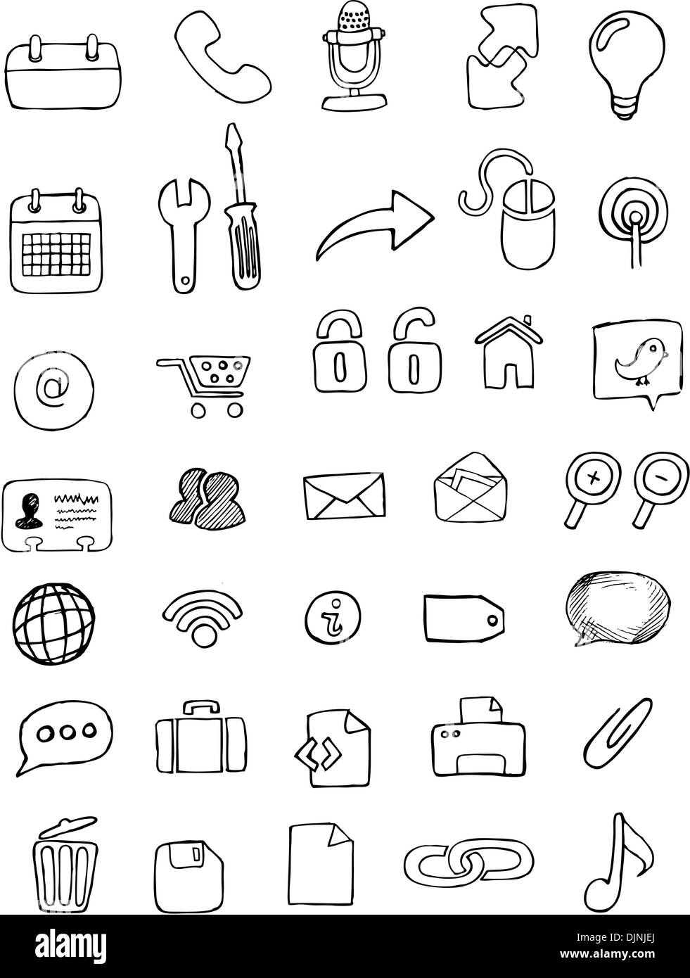 Hand drawn Icons without frames Stock Vector Image & Art - Alamy