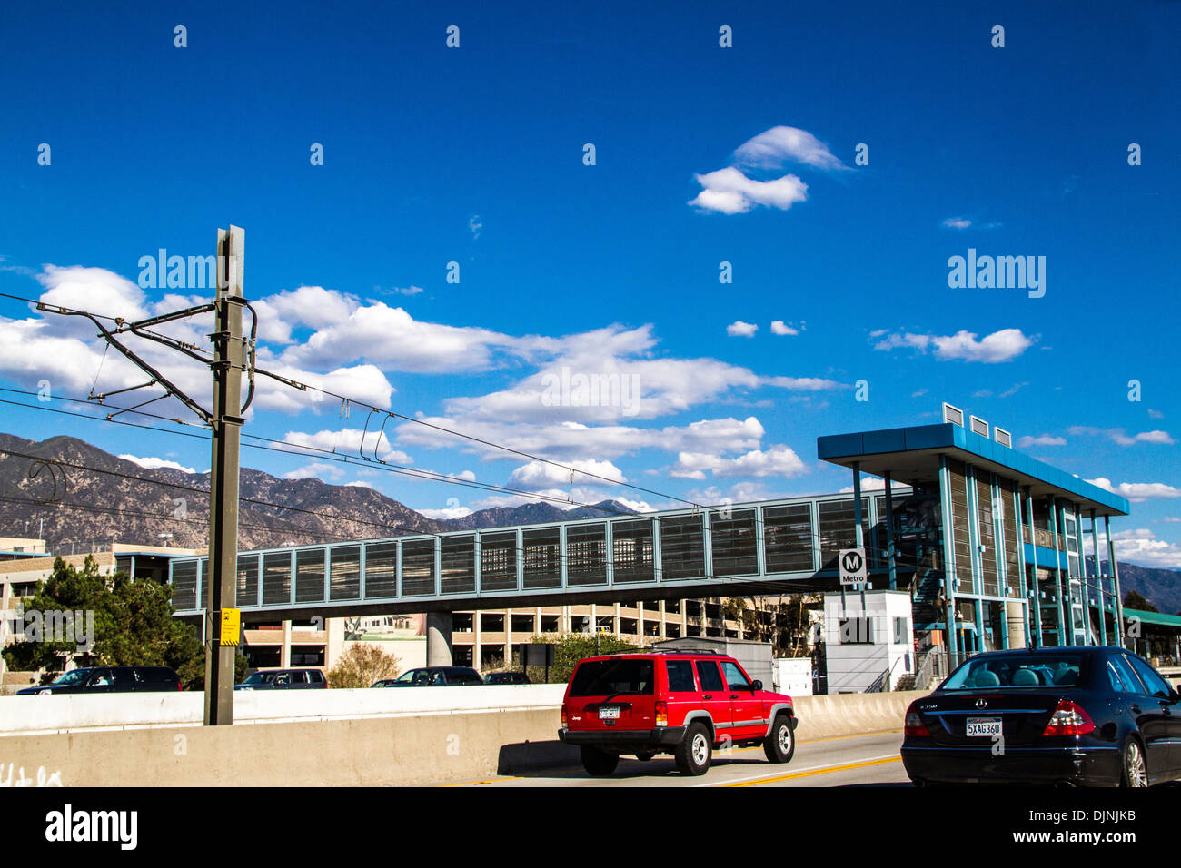 The Los Angeles Metro light rail Sierra Madre Villa Station located in ...
