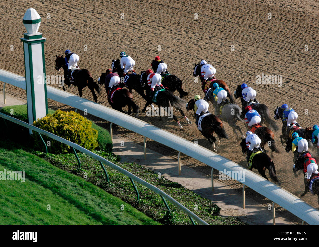 Going into the first turn of the 134th running of the Kentucky Derby ...