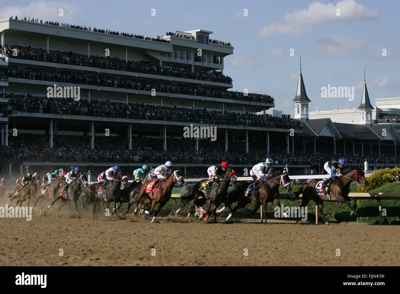 The field came by in the first turn of the 134th Kentucky Derby. Big ...