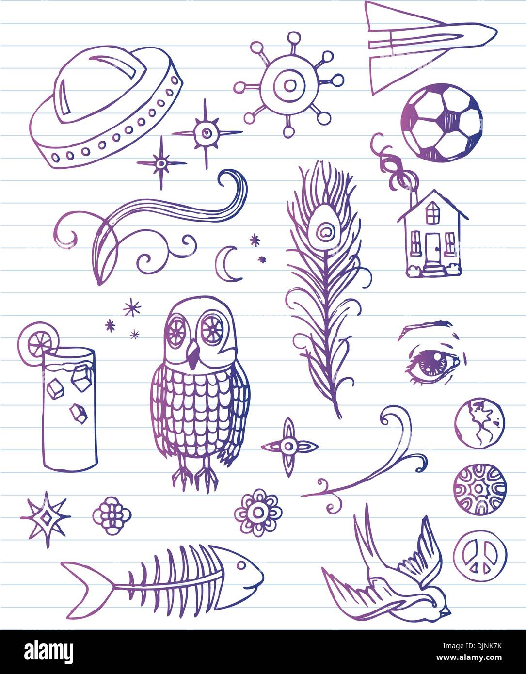Doodle sheet Cut Out Stock Images & Pictures - Alamy