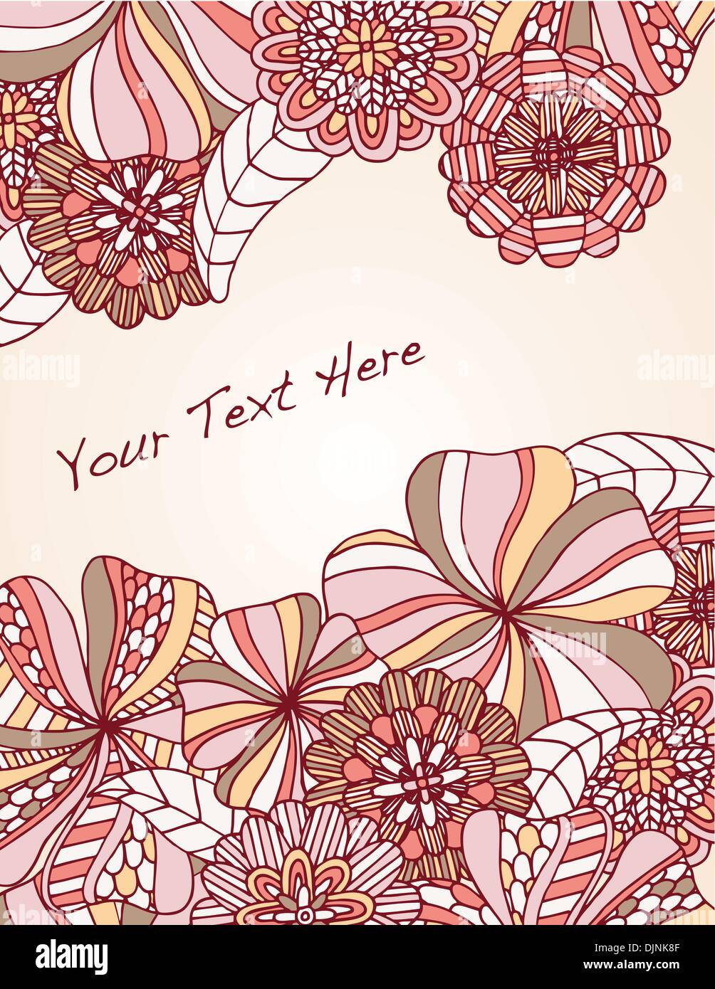 Hand drawn flowers with room for text Stock Vector Image & Art - Alamy