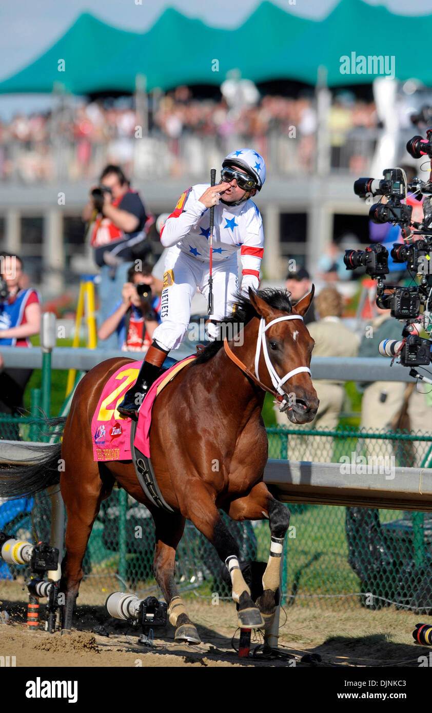 Kent Desormeaux celebrated after crossing the finish line aboard Big ...