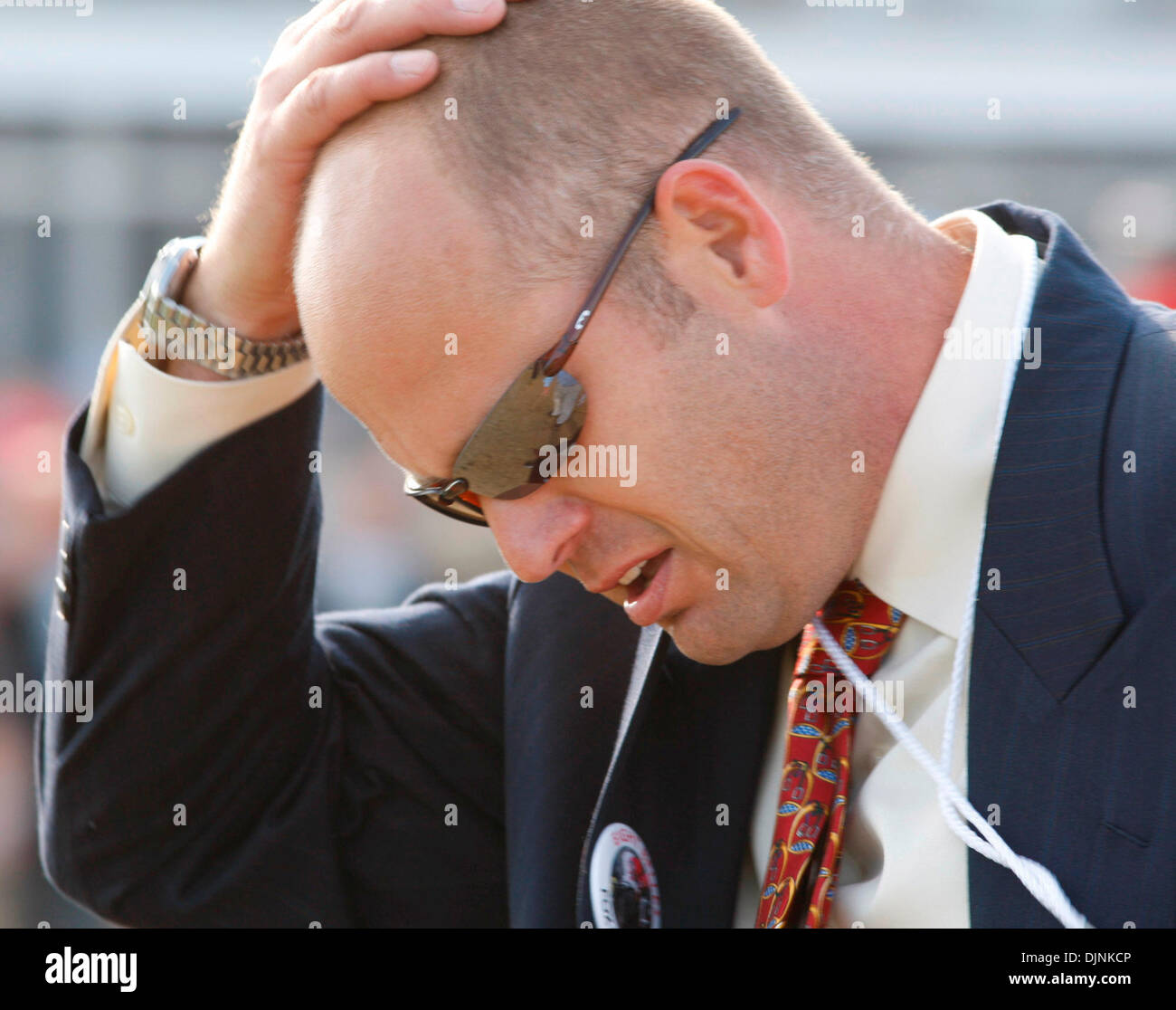 Todd Boston, a ferrier who shoed Eight Belles, reacts after the horse ...