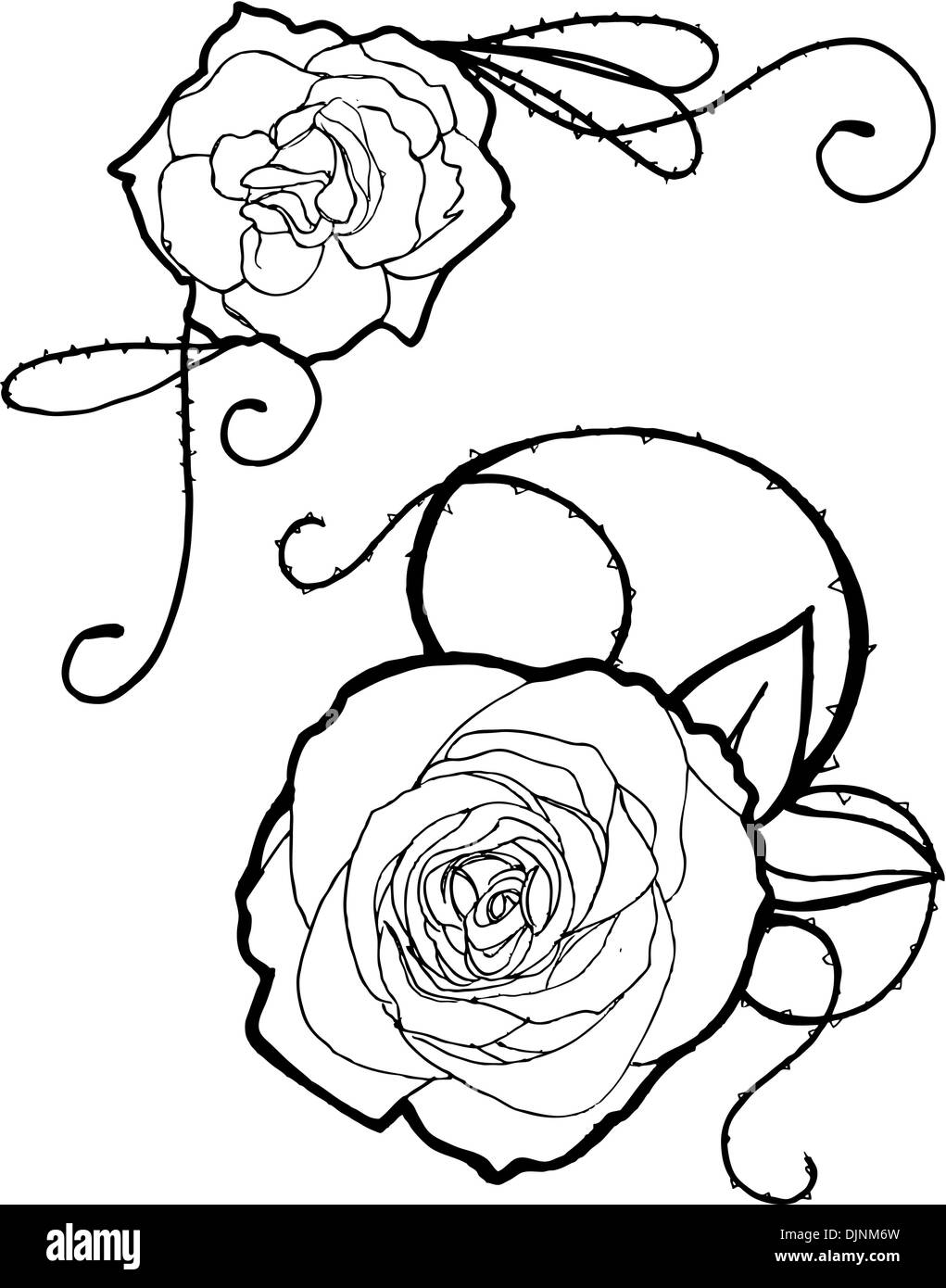 Thorn rose tattoo Cut Out Stock Images & Pictures - Alamy