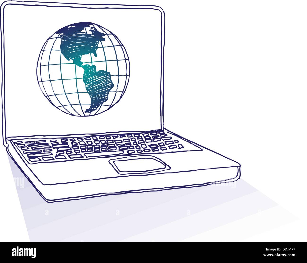 Hand drawn laptop hi-res stock photography and images - Alamy