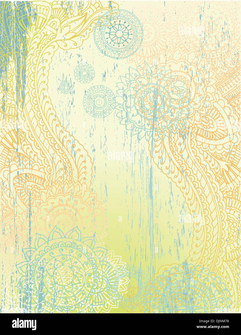Detailed hand drawn henna textured background Stock Vector Image & Art ...