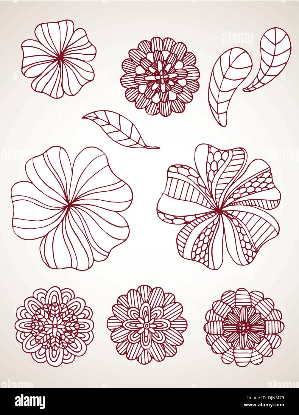 Line drawn flowers Stock Vector Images - Alamy