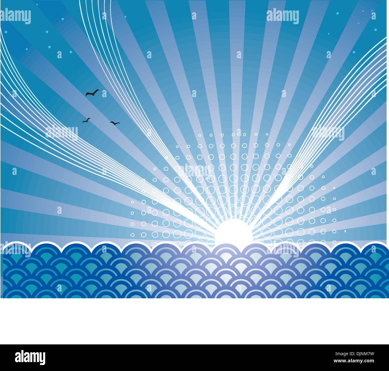 Moon rising over abstract ocean. All elements separate Stock Vector ...