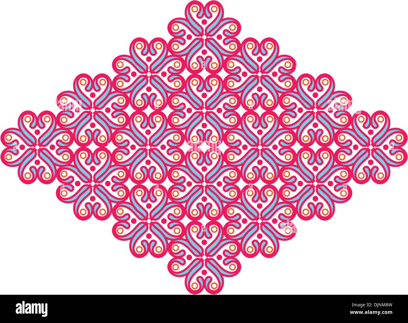 Interlocking floral shapes make up ornate diamond pattern Stock Vector ...