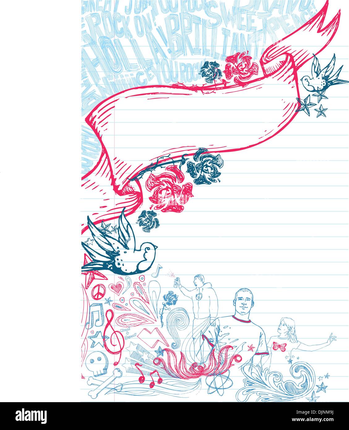 Pink doodles Stock Vector Images - Alamy