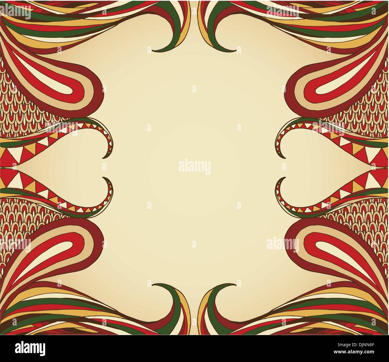 Hand drawn organic shapes in border type layout Stock Vector Image ...