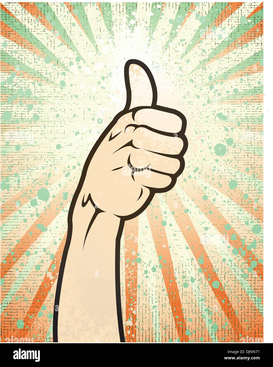 Drawing of hand giving thumbs up on textured background Stock Vector ...