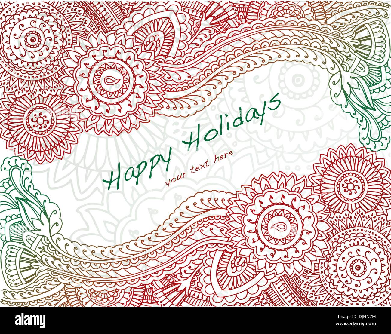 Henna in holiday colors form text area Stock Vector Image & Art - Alamy