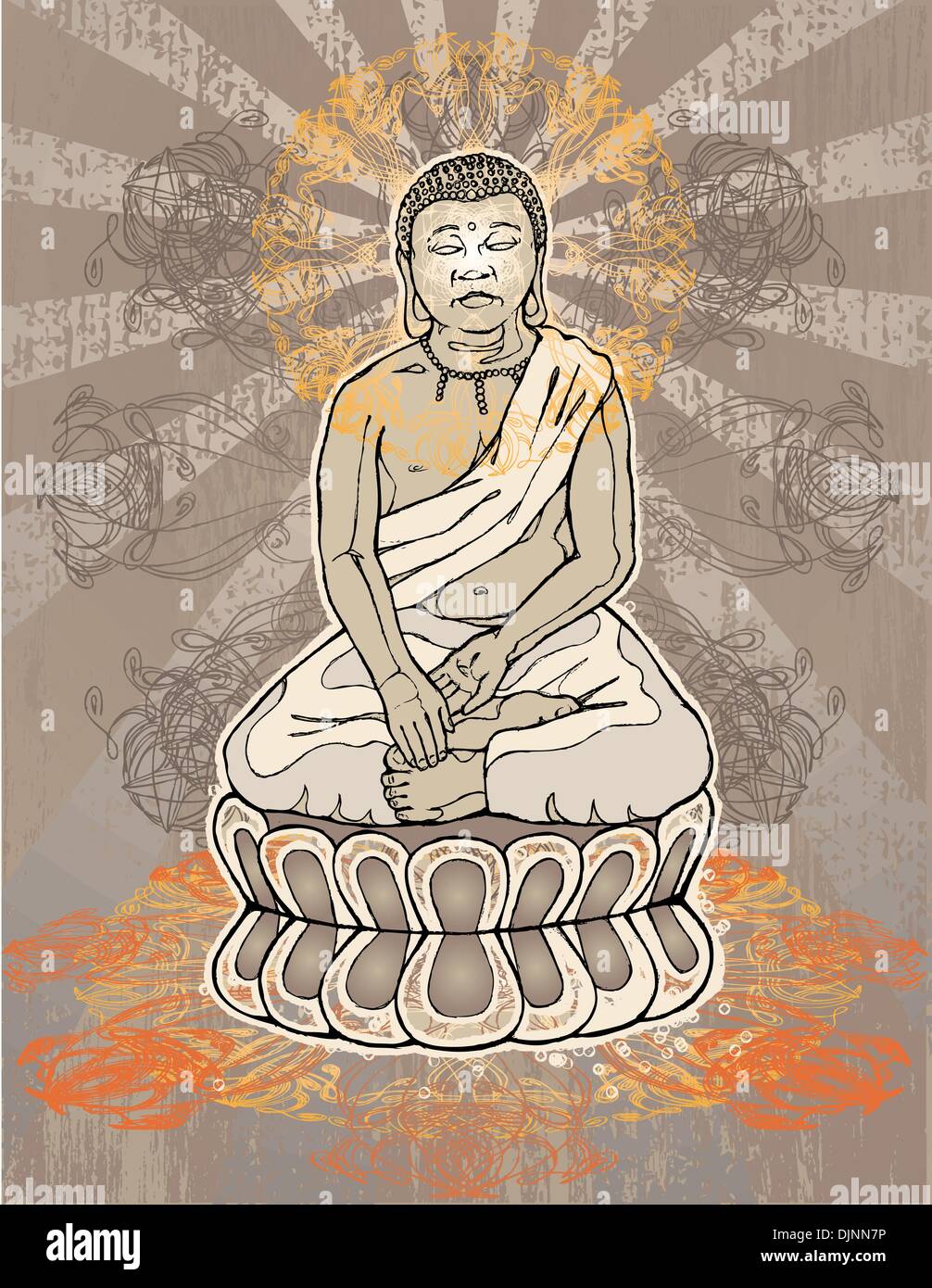 Seated yogi on detailed background Stock Vector Image & Art - Alamy
