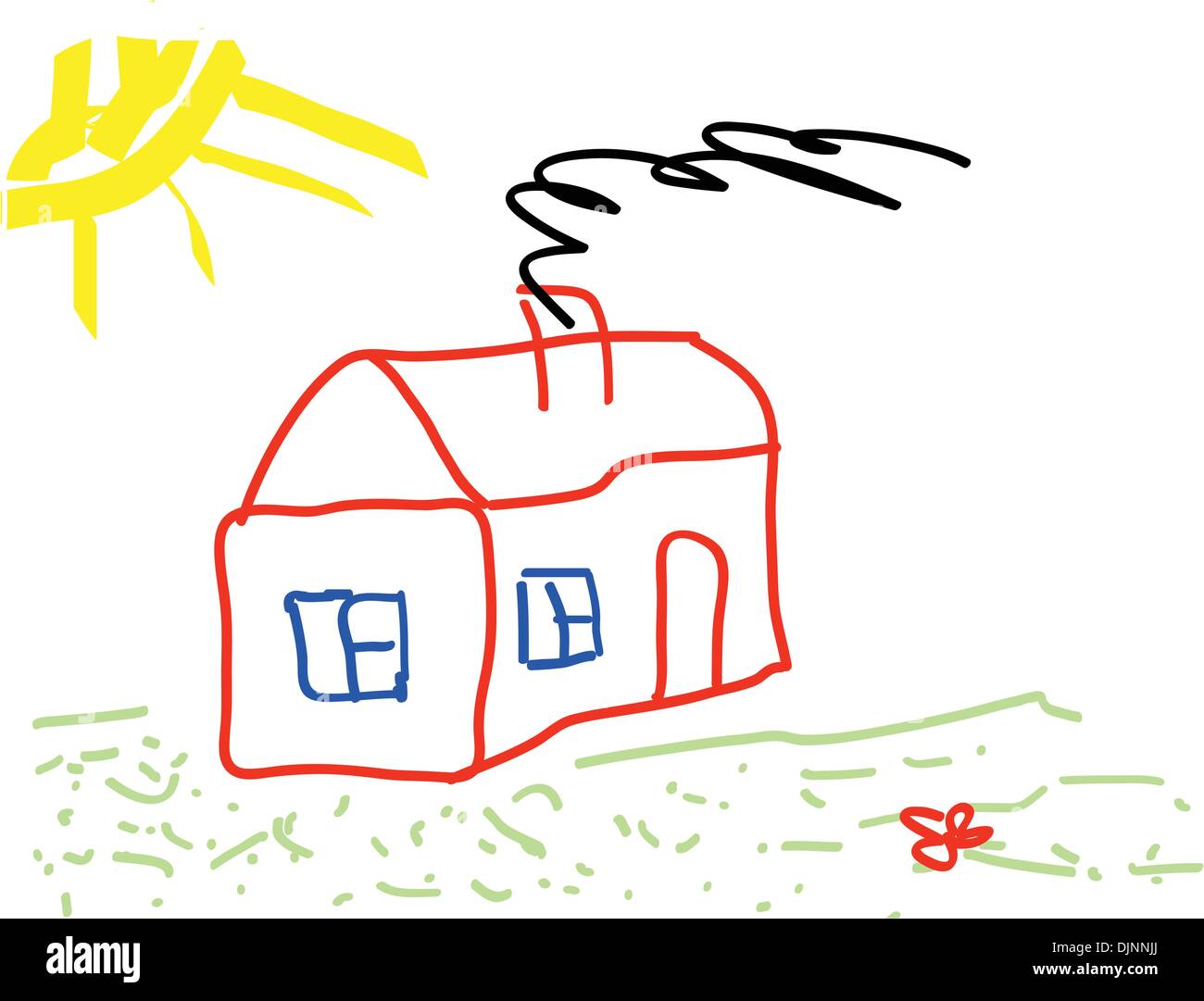 Smiling kids painting drawing crafts Stock Vector Images - Alamy