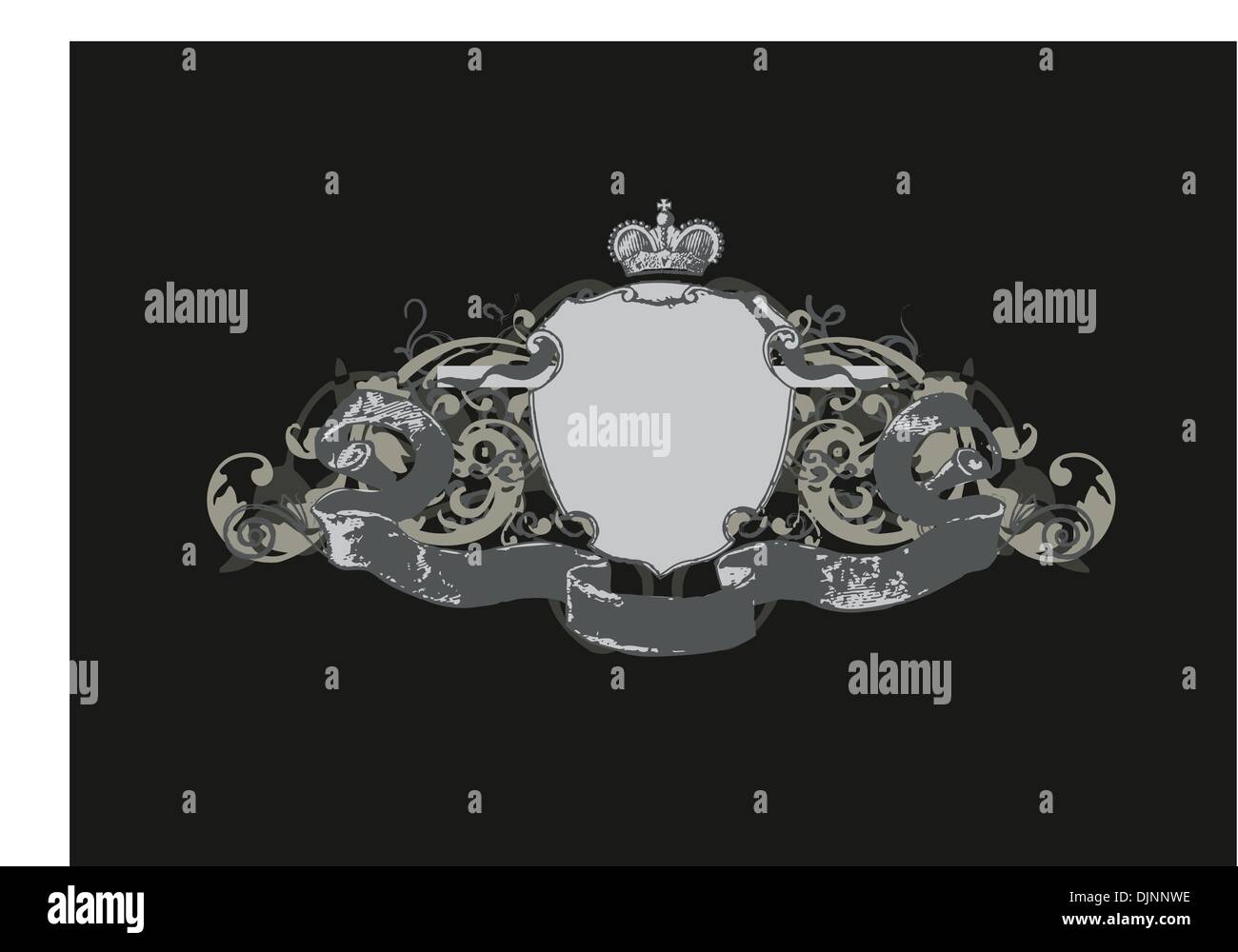 An heraldic shield or badge, blank so you can add your own images ...