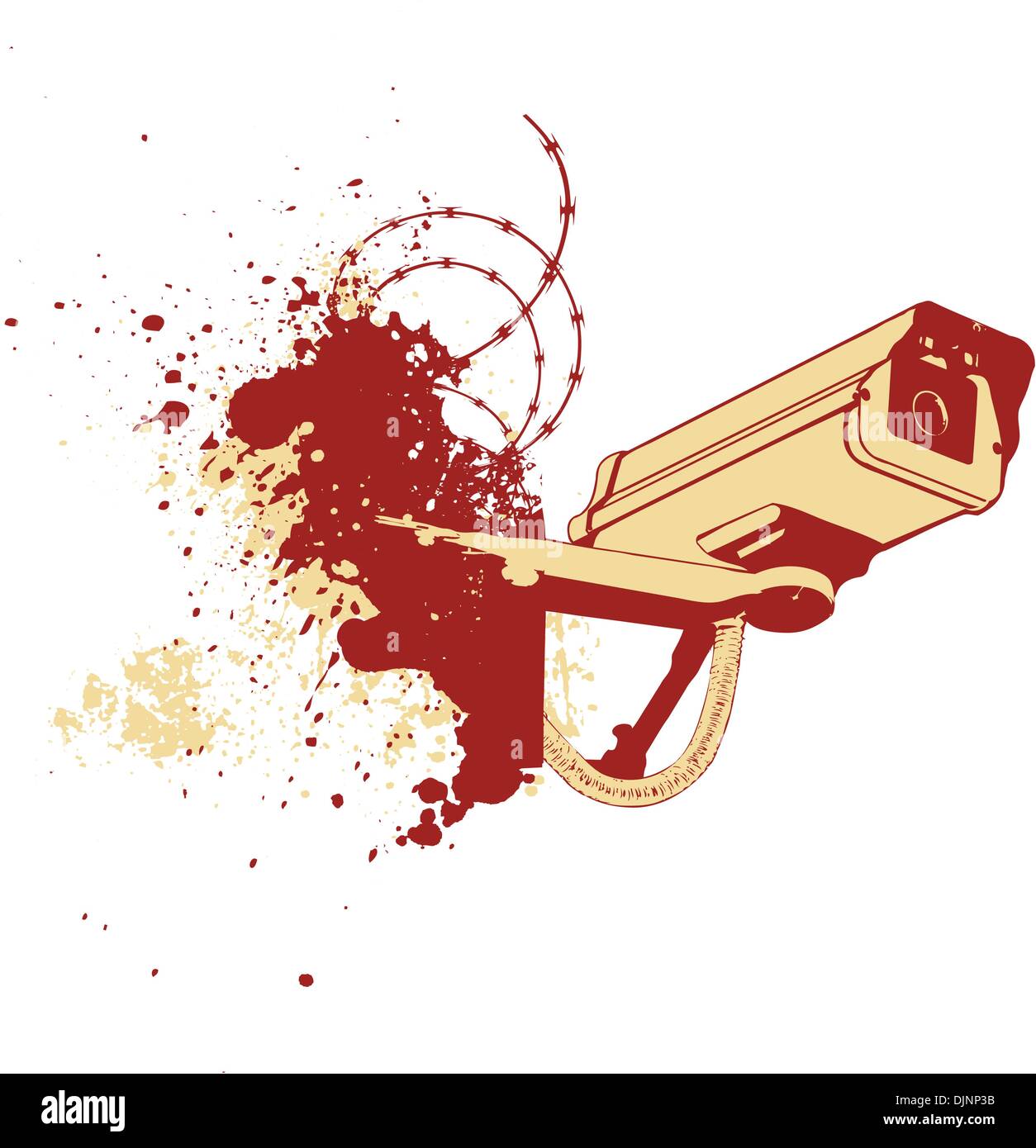 Vector line art of a wall-mounted surveillance camera Stock Vector ...