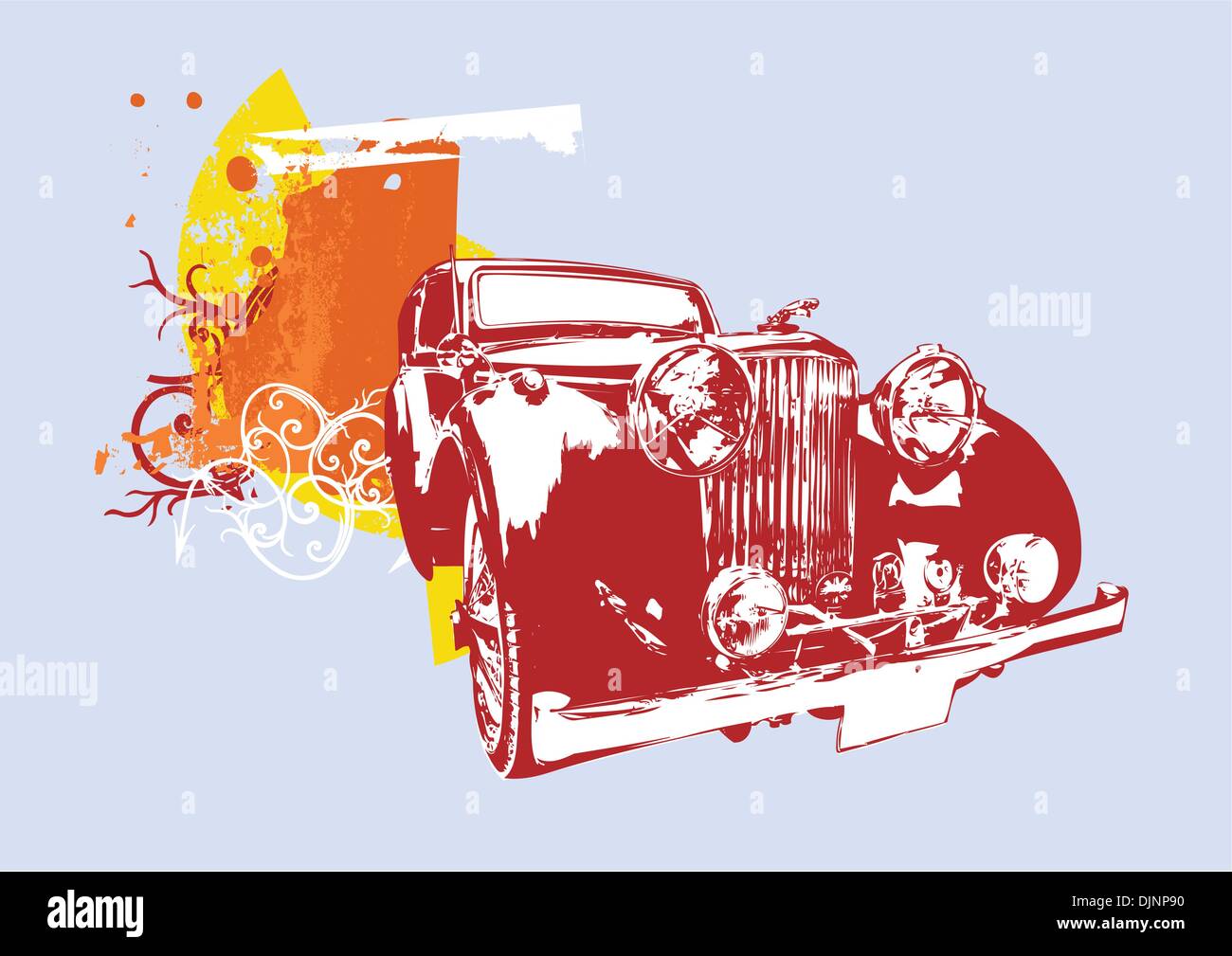 Vector Illustration of old vintage custom collector's car Stock Vector ...