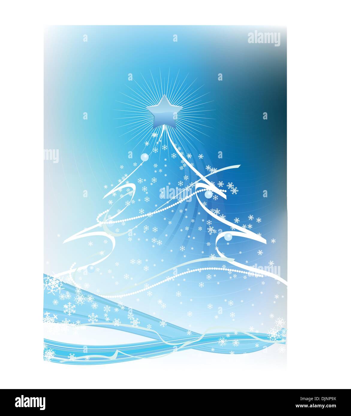 Abstract Christmas tree on the blue background. Vector illustration ...