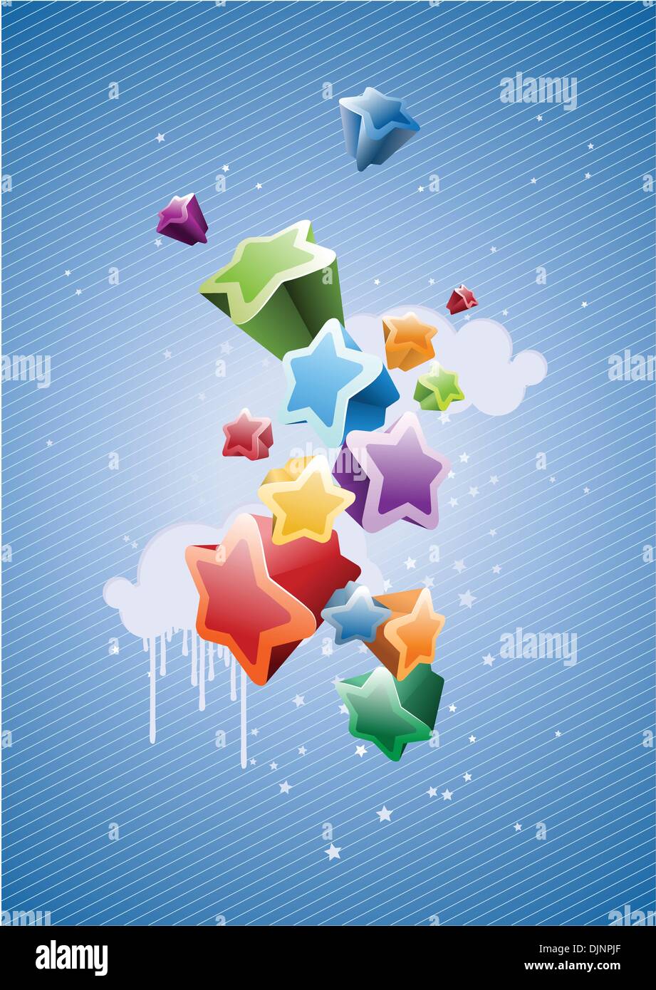 Colorful Stars Background - great for greeting and birthday postcards ...