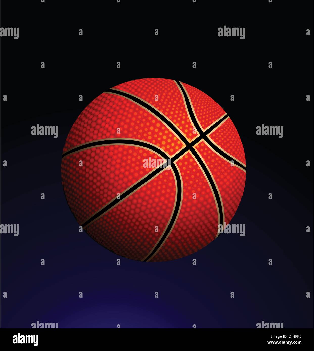 Vector illustration of detailed basketball ball on gradient background ...
