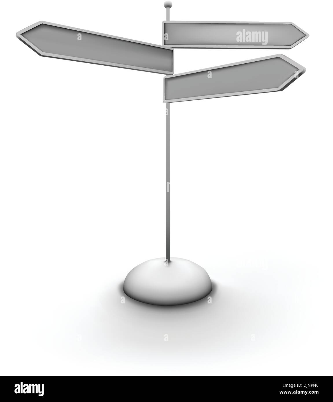 Blank three way sign post hi-res stock photography and images - Alamy