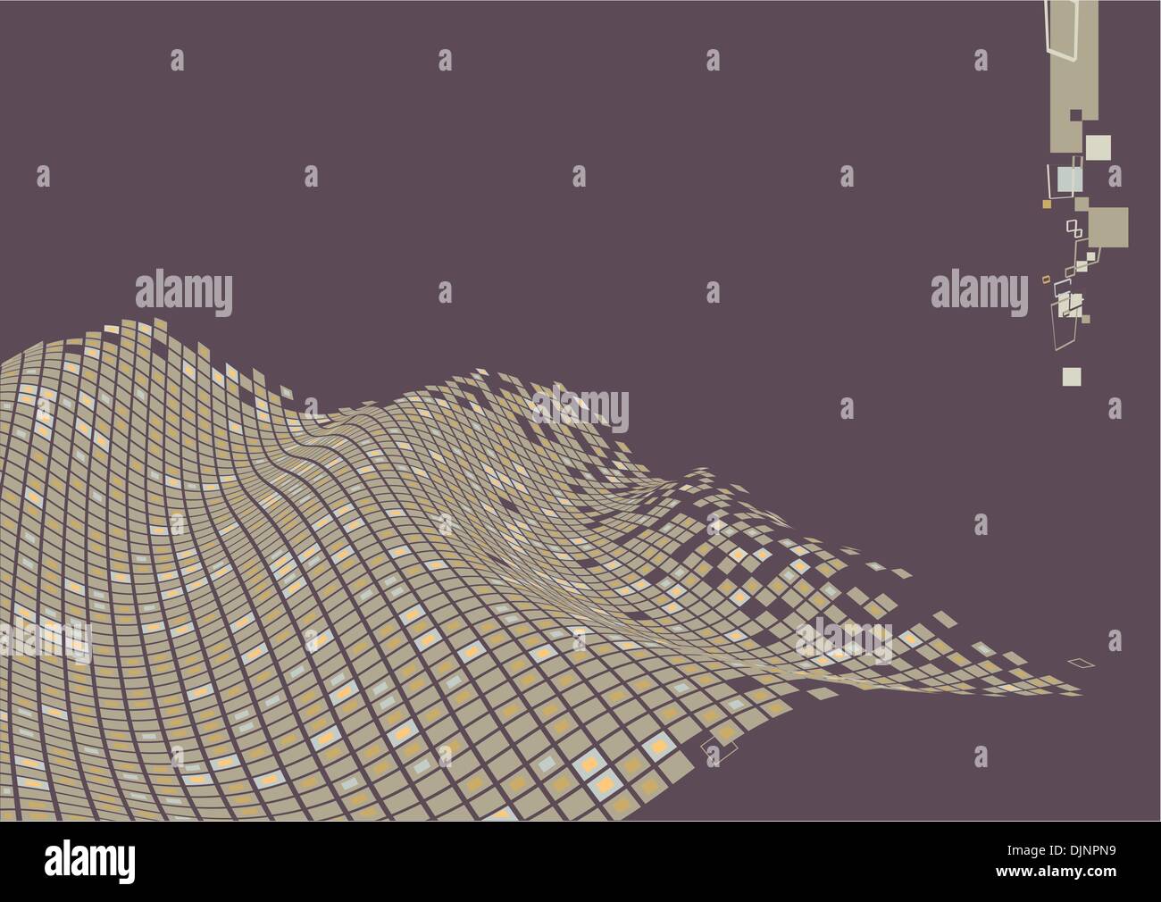 Vector illustration of organic wave surface made of brown squares Stock ...