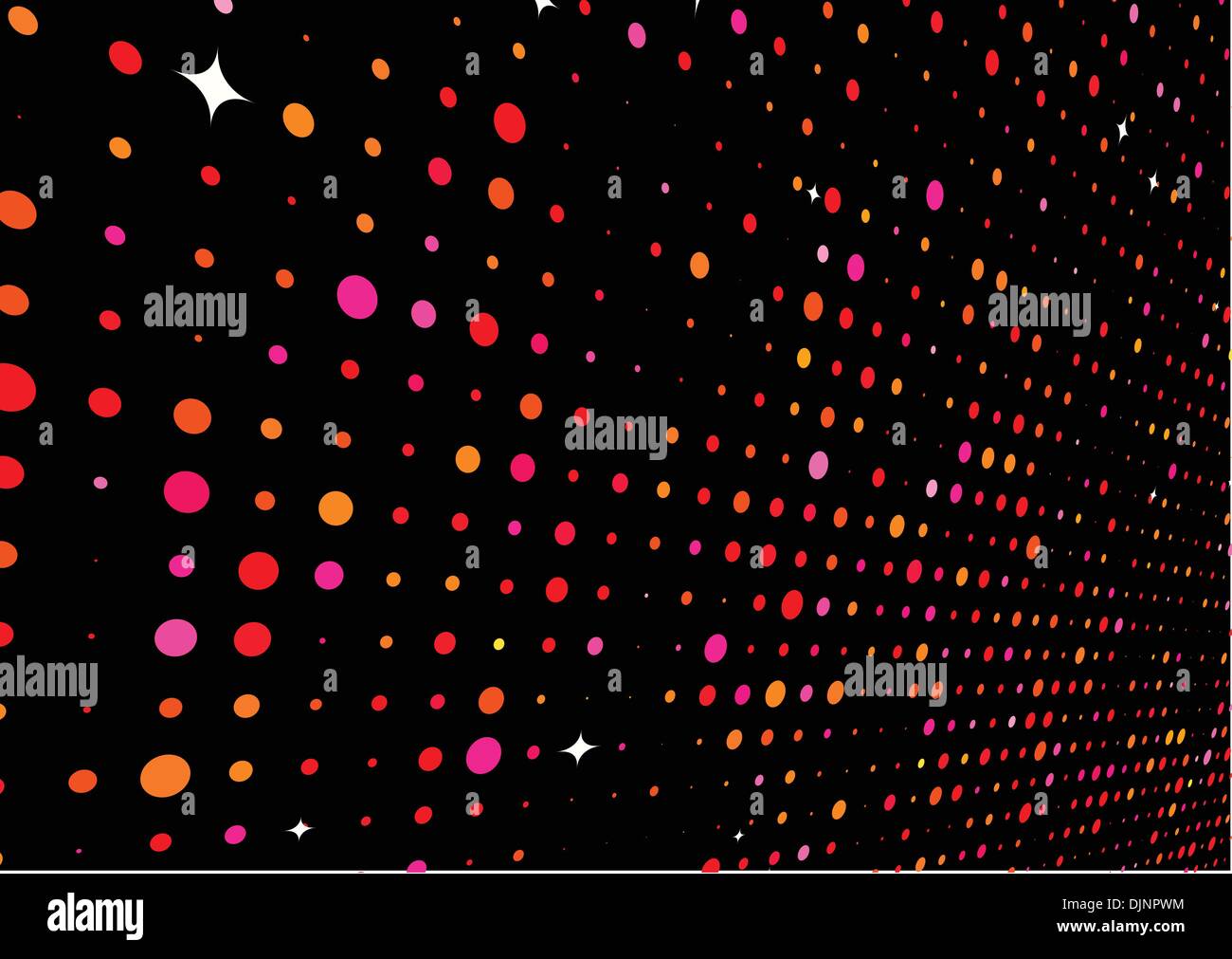 Vector illustration of disco lights dots pattern on black background ...