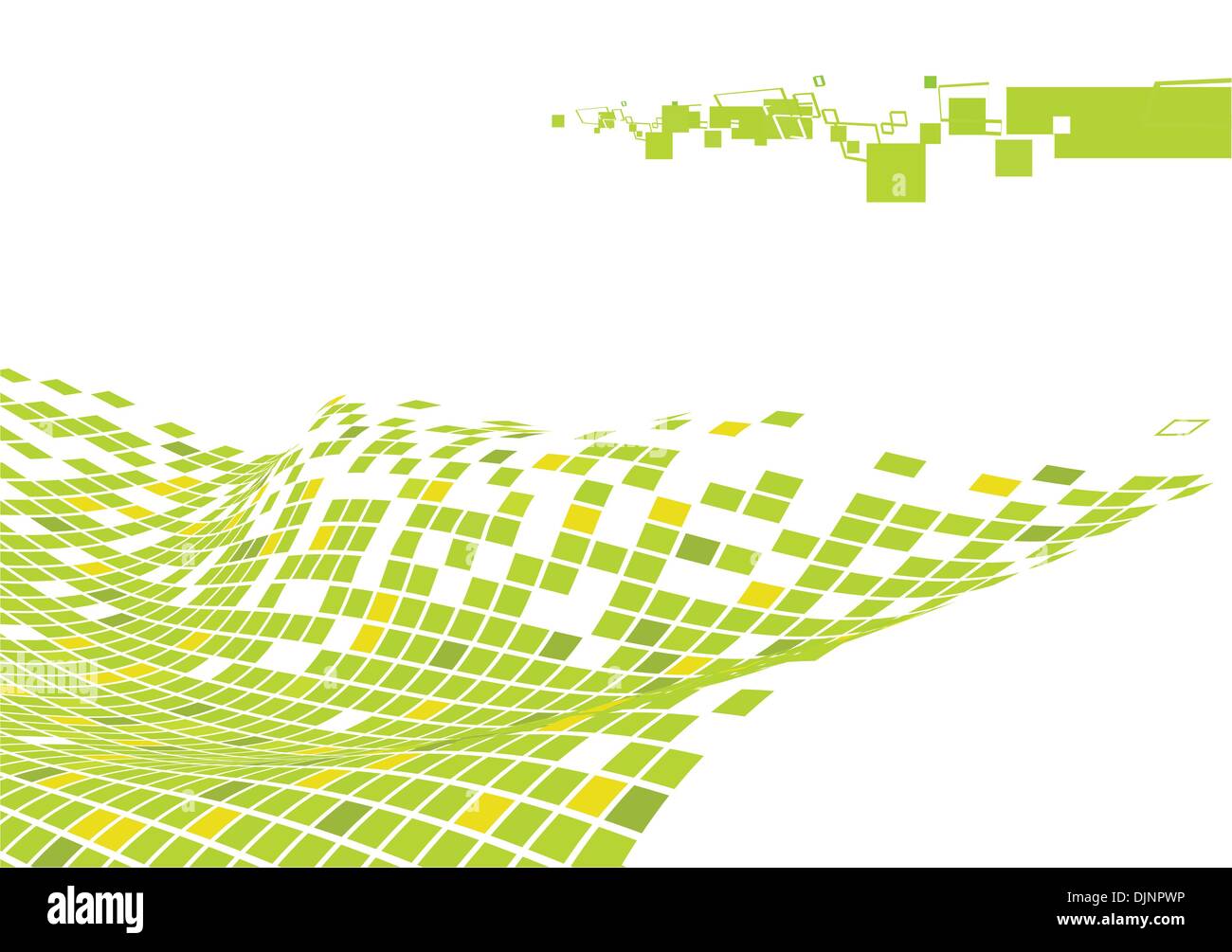 Vector illustration of organic wave surface made of green squares Stock ...
