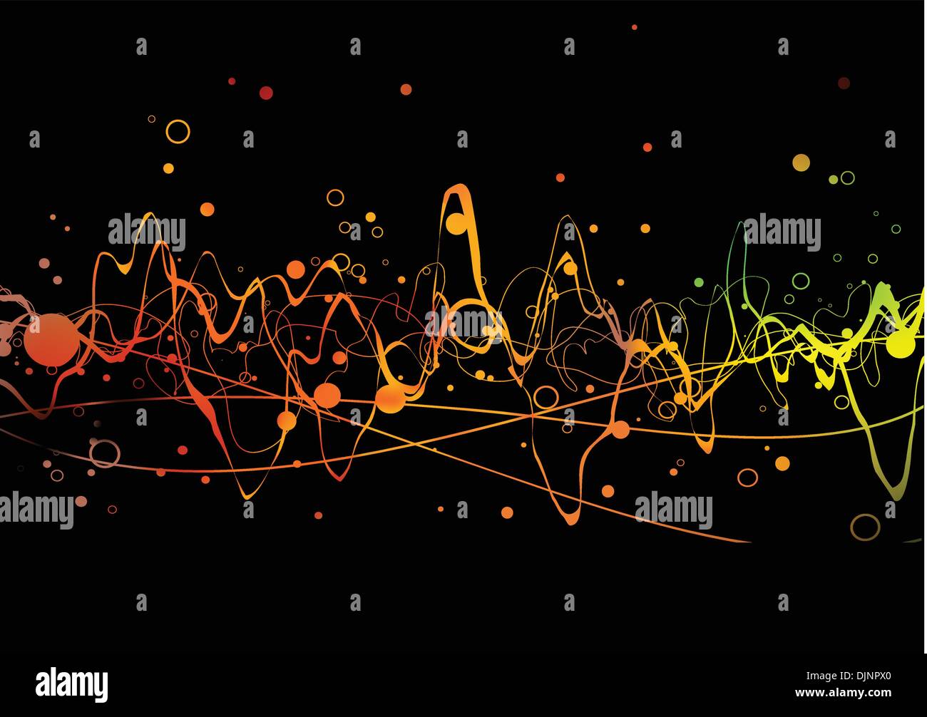 Abstract lines background: composition of curved lines, dots and ...
