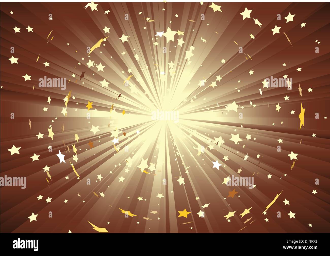 Vector illustration of brown background with light rays and burst of ...