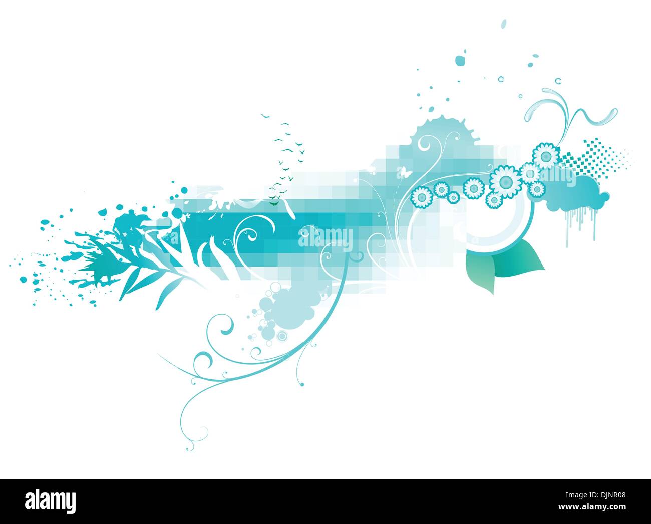 Vector illustration of blue funky abstract background made of geometric ...