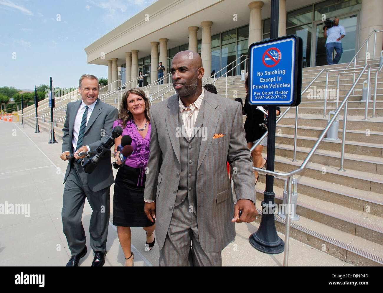 Former NFL Football player Deion Sanders exits Collin County courthouse ...