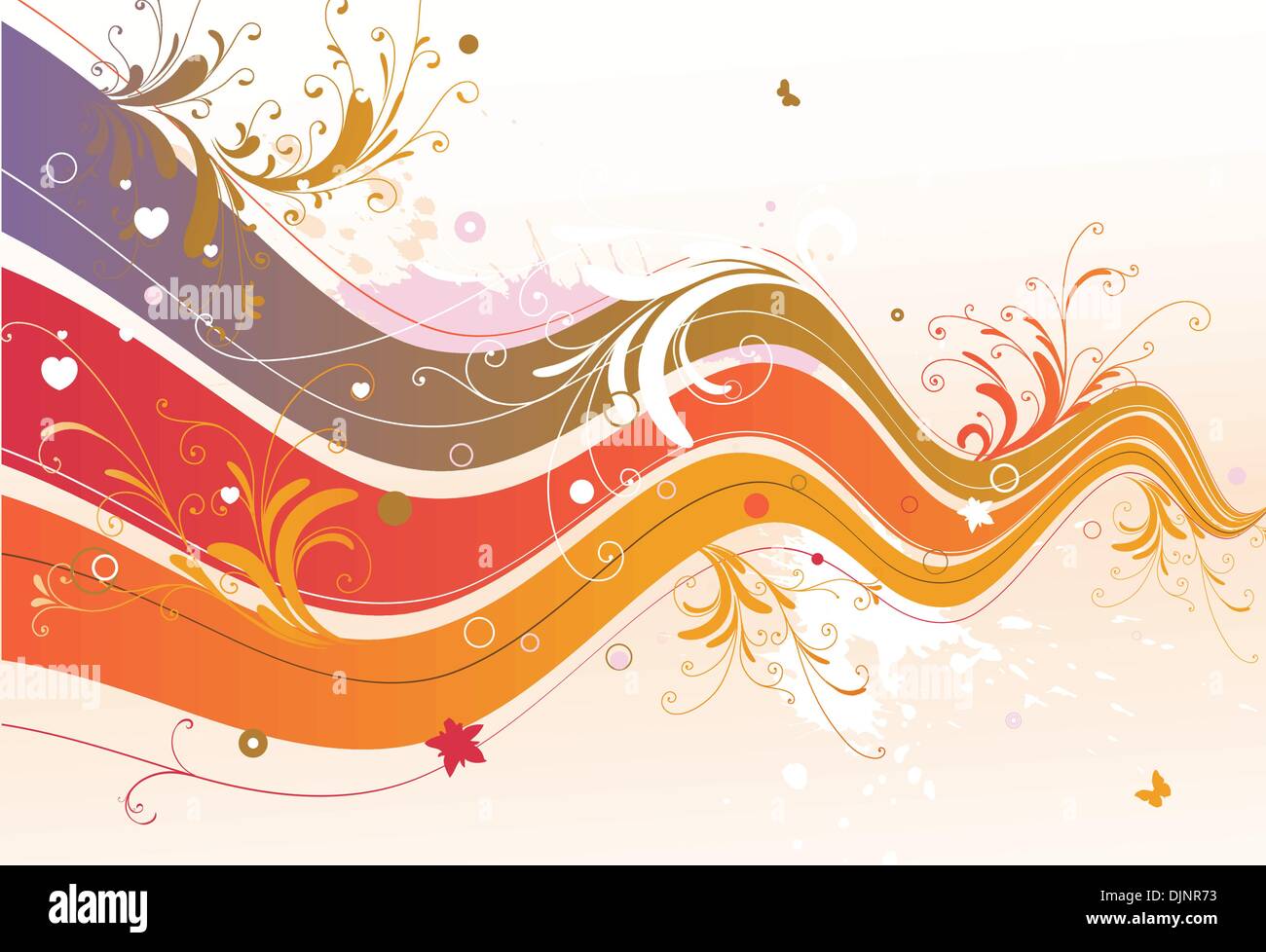 Vector illustration of style floral colored background Stock Vector ...