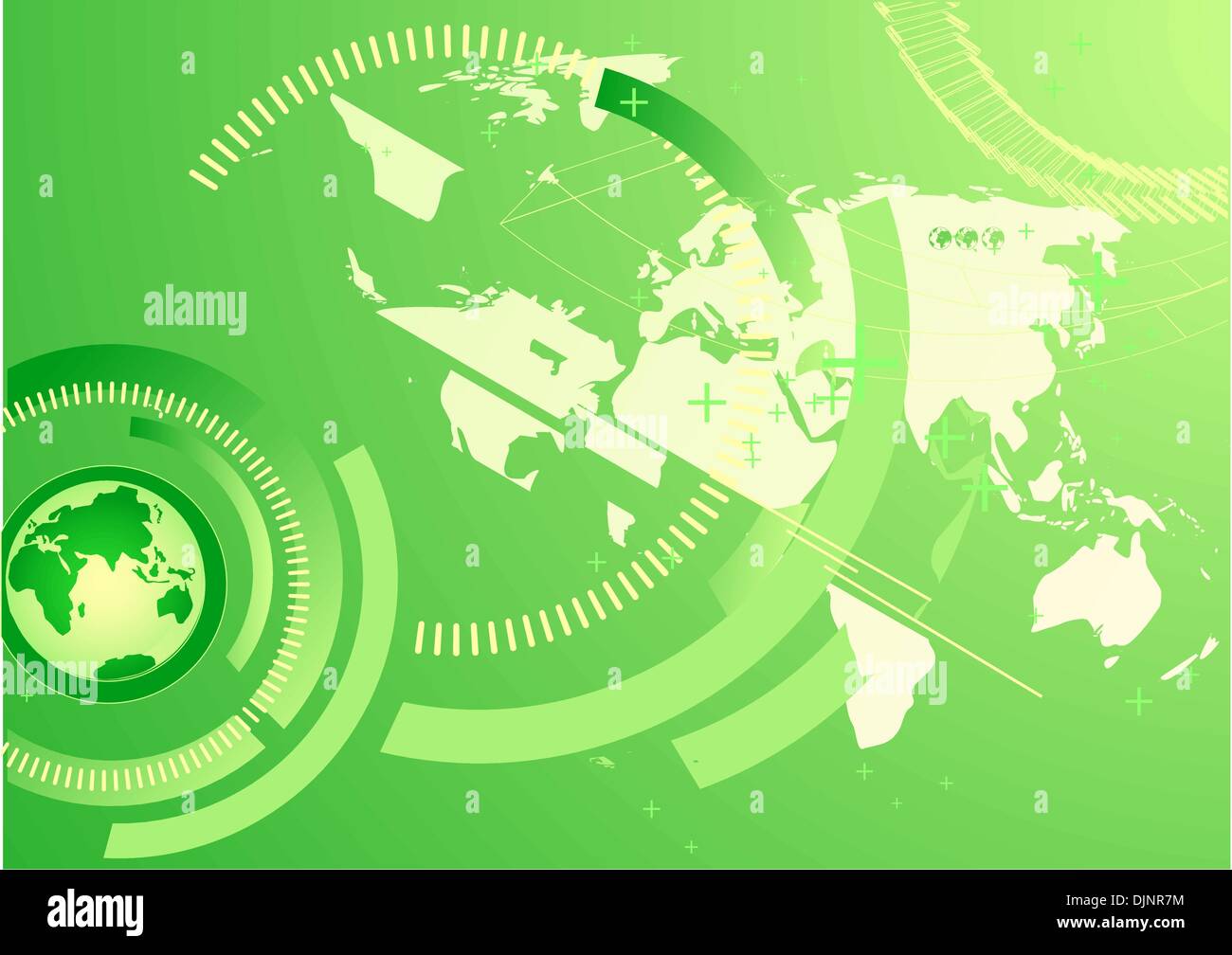 Vector illustration of abstract background with map and circles Stock ...