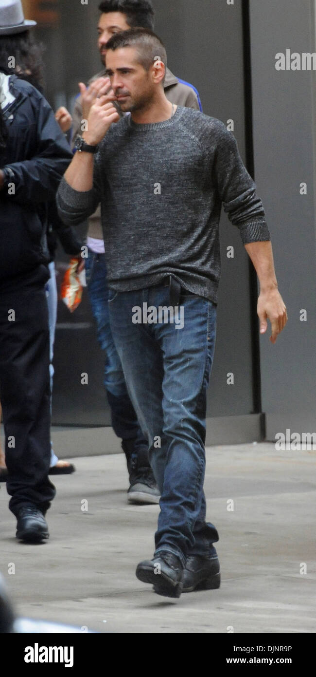 Colin Farrell Actors Colin Farrell and Dominic Cooper seen on set of ...