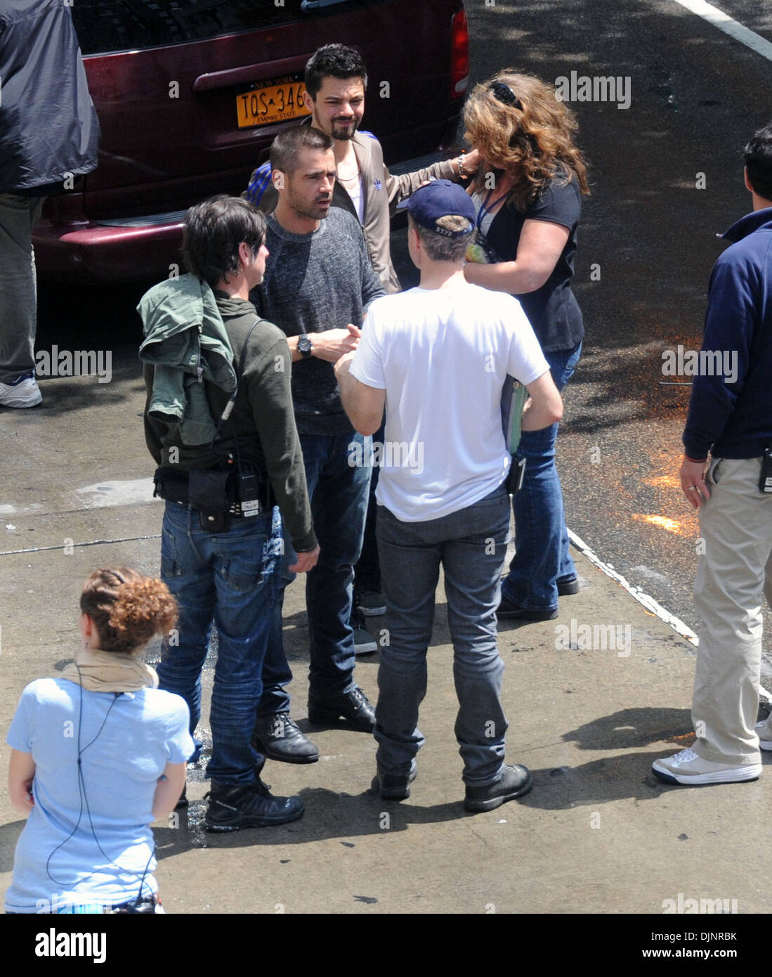 Actors Colin Farrell and Dominic Cooper seen on set of 'Dead Man Down ...